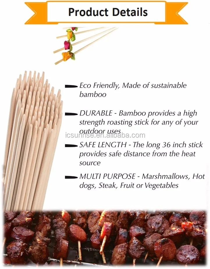 Best Bbq Bamboo Barbecue Skewer Kebab Roasting Stick - Buy Kebab Skewer ...