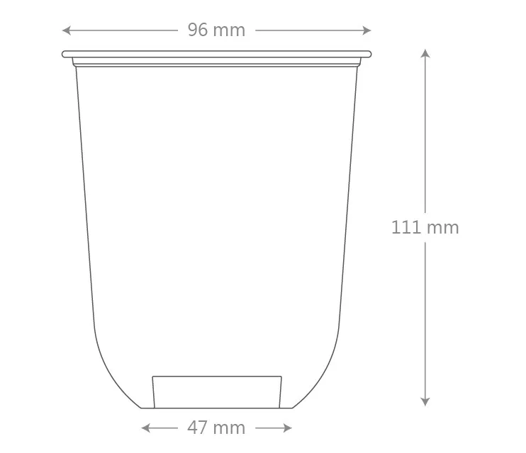 Q500 PLA 16oz 500ml Disposable Cup - Clear, Ball-Shaped Bottom