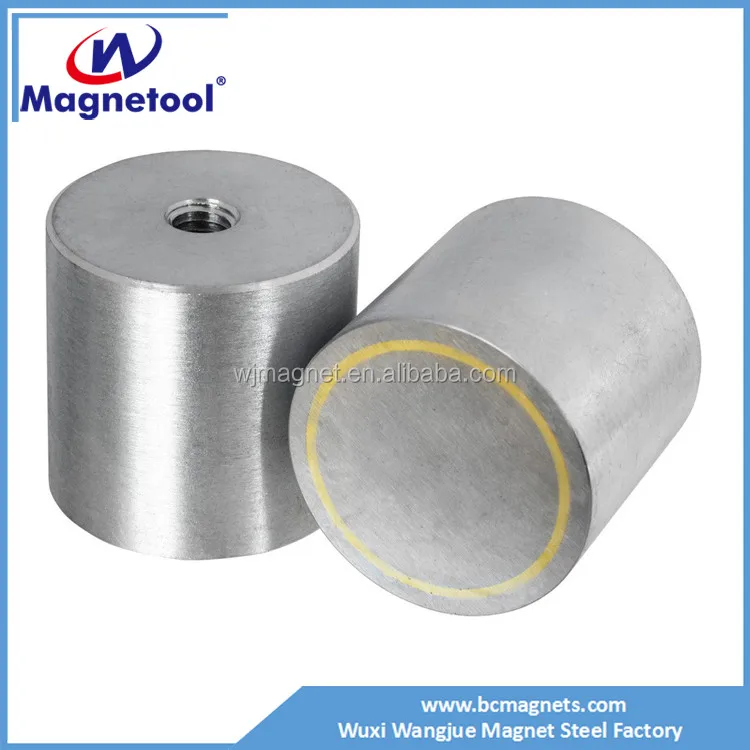 Red Deep Threaded Alnico Pot Magnet with Aluminium Spacer