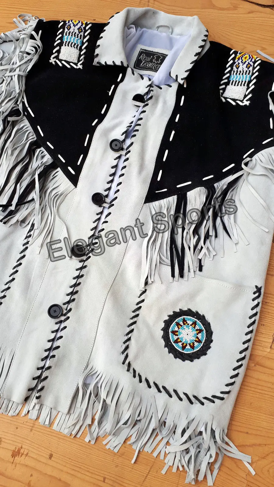 Men's White Traditional Western Suede Leather Jacket With Fringe And ...
