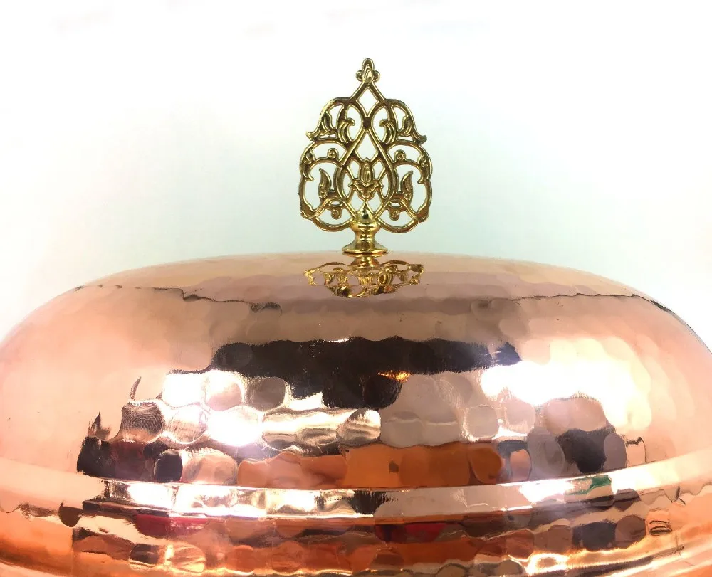 Anatolian Hand Hammered Oval Copper Serving Plate With Lid,Sahan ...