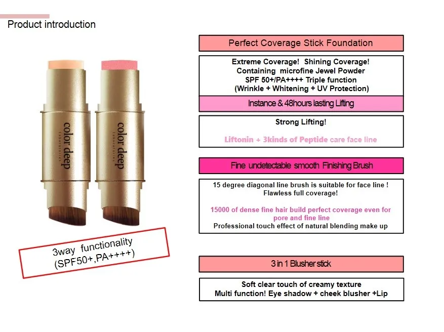 Color Deep Cover & Lifting Stick Foundation - Buy Foundation Stick ...