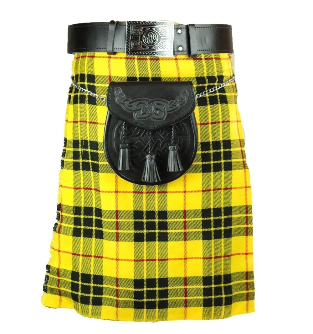 Scottish Tartan Kilt in Royal Yellow - Perfect for Dressing