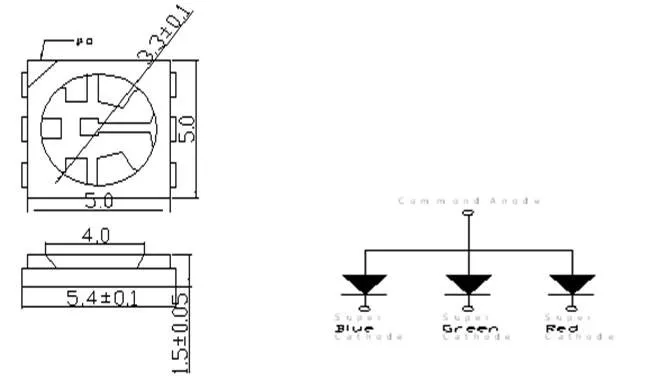 taiwan 5050 6 pin rgb smd led chip datasheet specifications, View 6 pin ...