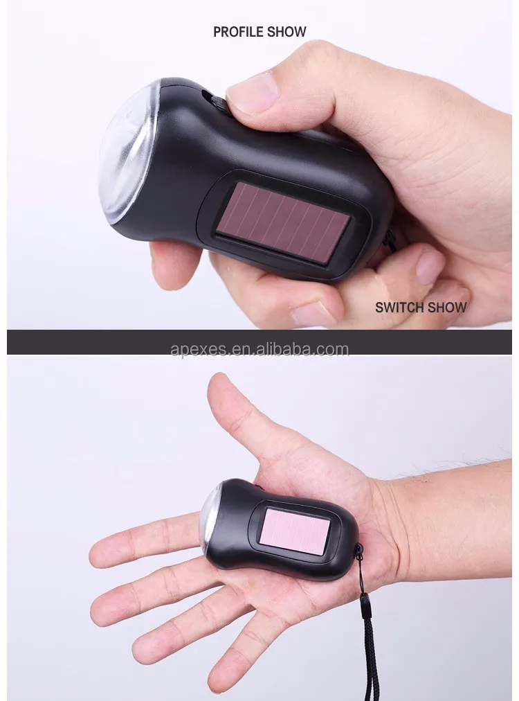 Recharge Flashlight Hand Solar Flashlight Small Sun Torch Light - Buy ...