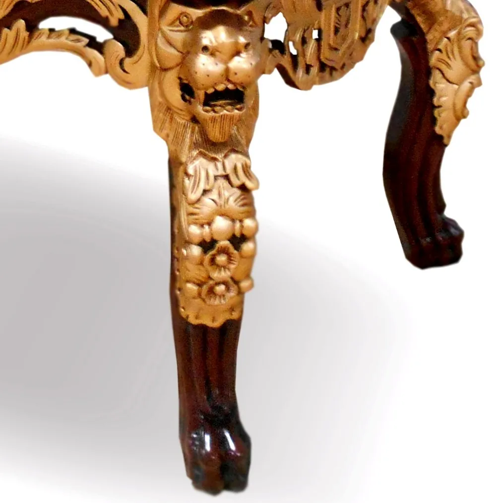 Classic Carved Mahogany Wood Lion Coffee Table Furniture - Buy Coffee ...
