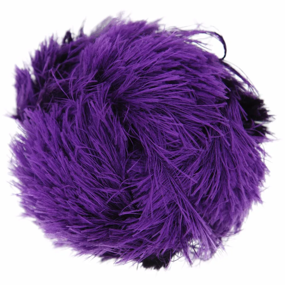 Charmkey Fancy Fluffy Polyester Soft Shining Knitting Feather Yarn For ...