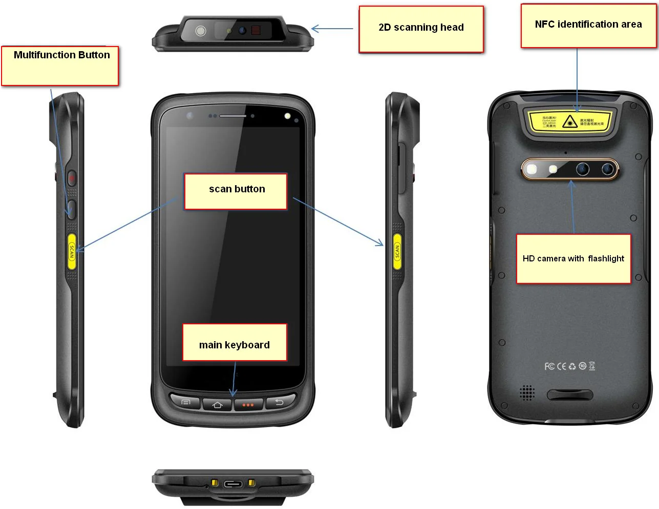 Chainway Handheld Android 11 PDA 1D/2D Barcode Scanner Thermal Printer ...