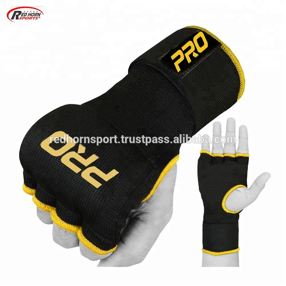 Boxing Elastic Quick Hand Wraps MMA Muay Thai Black Easy Handwraps