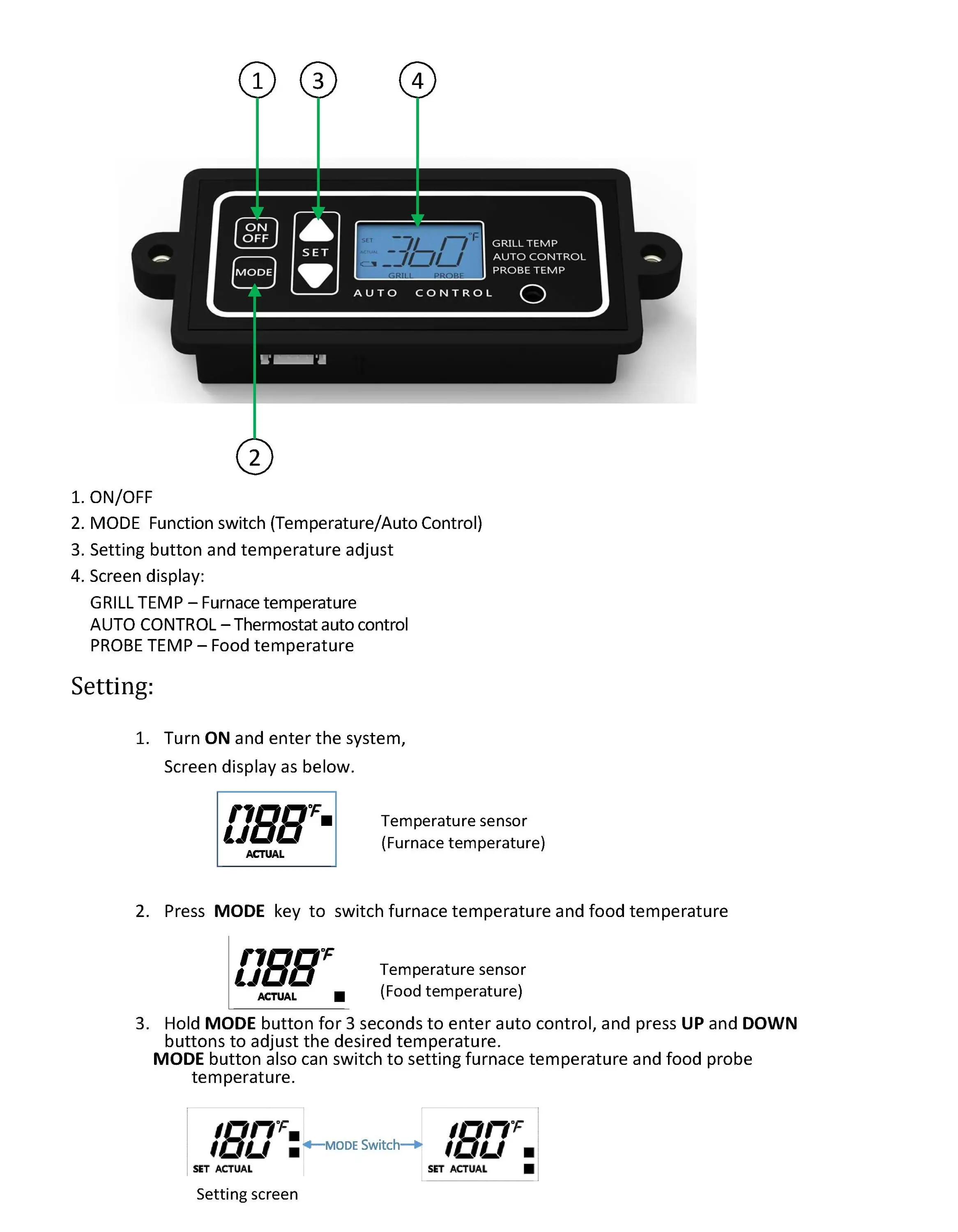 Temperature Thermostat Control with Gas Valve for Gas Oven and BBQ Grill