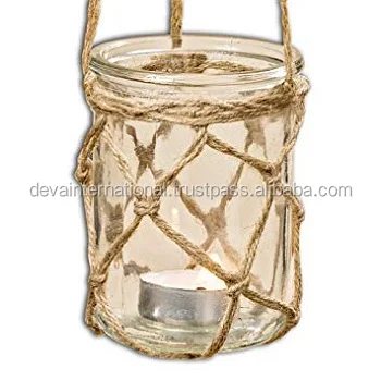 Fancy Glass Jar Candle Lantern - High End Tea Light Holder
