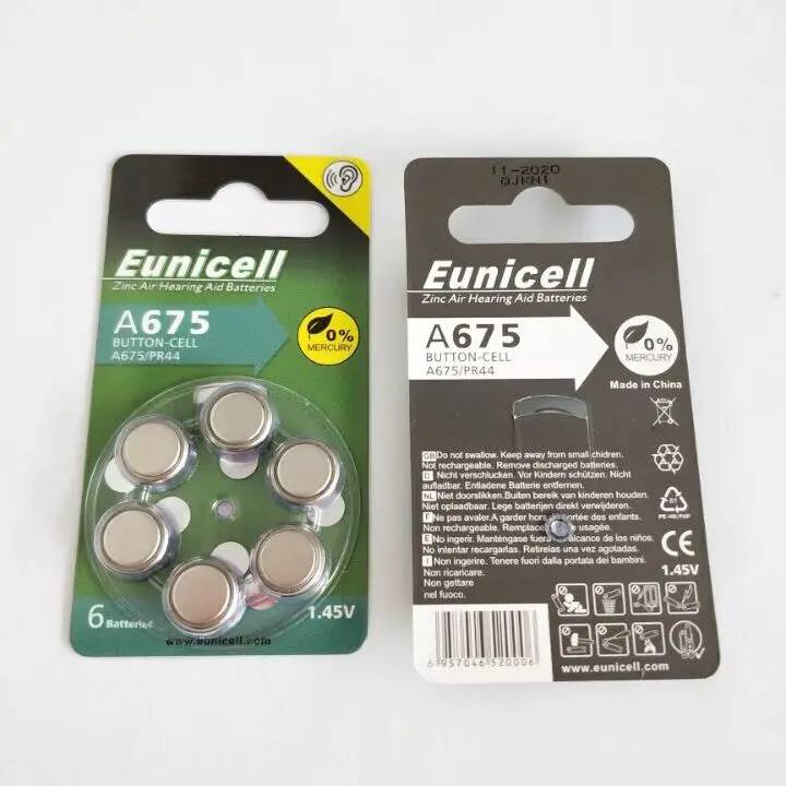 Hearing Aid Battery 1.4v Zinc Air Button Cell Battery A10 A13 A675 A312 ...