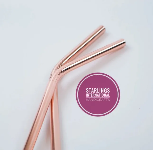 Pure Copper Reusable Drinking Straw (pure And Tested Copper) (rose Gold ...