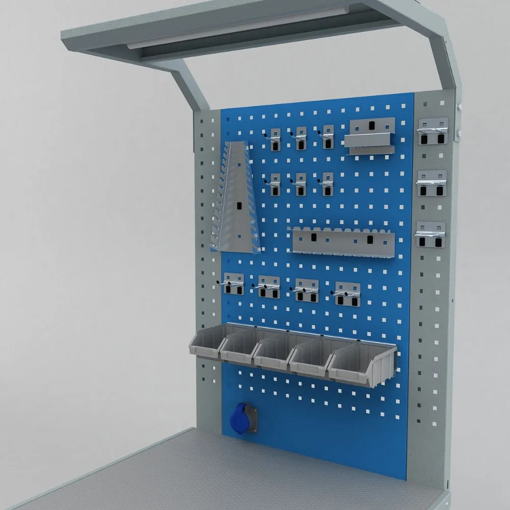 Economic Workbench With Perforated Panel Metal Work Station Storage ...