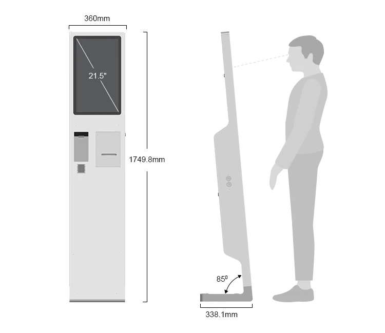 21.5~32 Inch Touch Screen Food Ordering Self-service Terminal Kiosk For ...