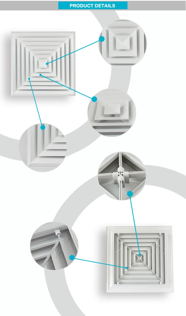 Hvac Aluminum Bevel Square Air Diffuser Vent - Buy Bevelled Diffuser ...
