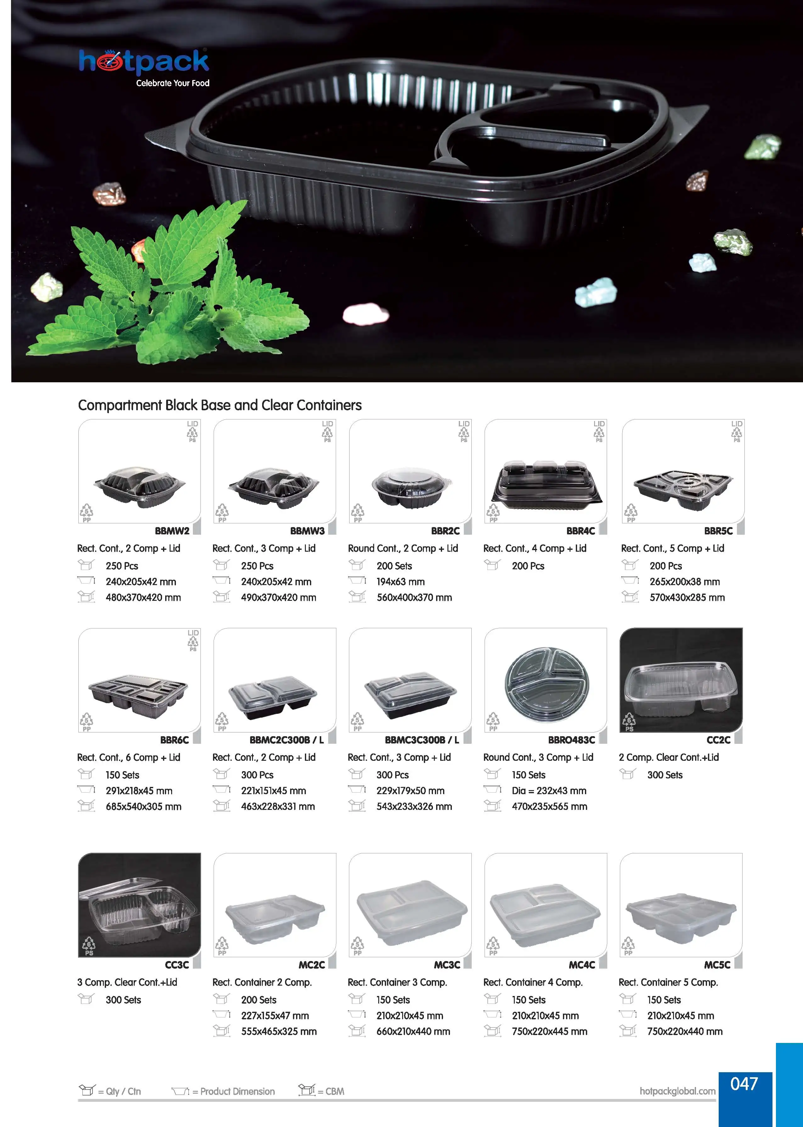 Hotpack Black Base Food Catering Container Bb8388 From Dubai ...