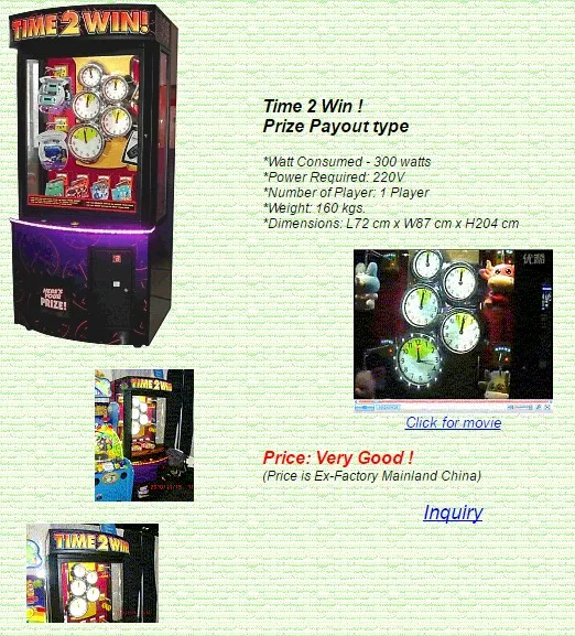 Big Coin Operated Skill Games Machines Time 2 Win Prize Payout Type ...