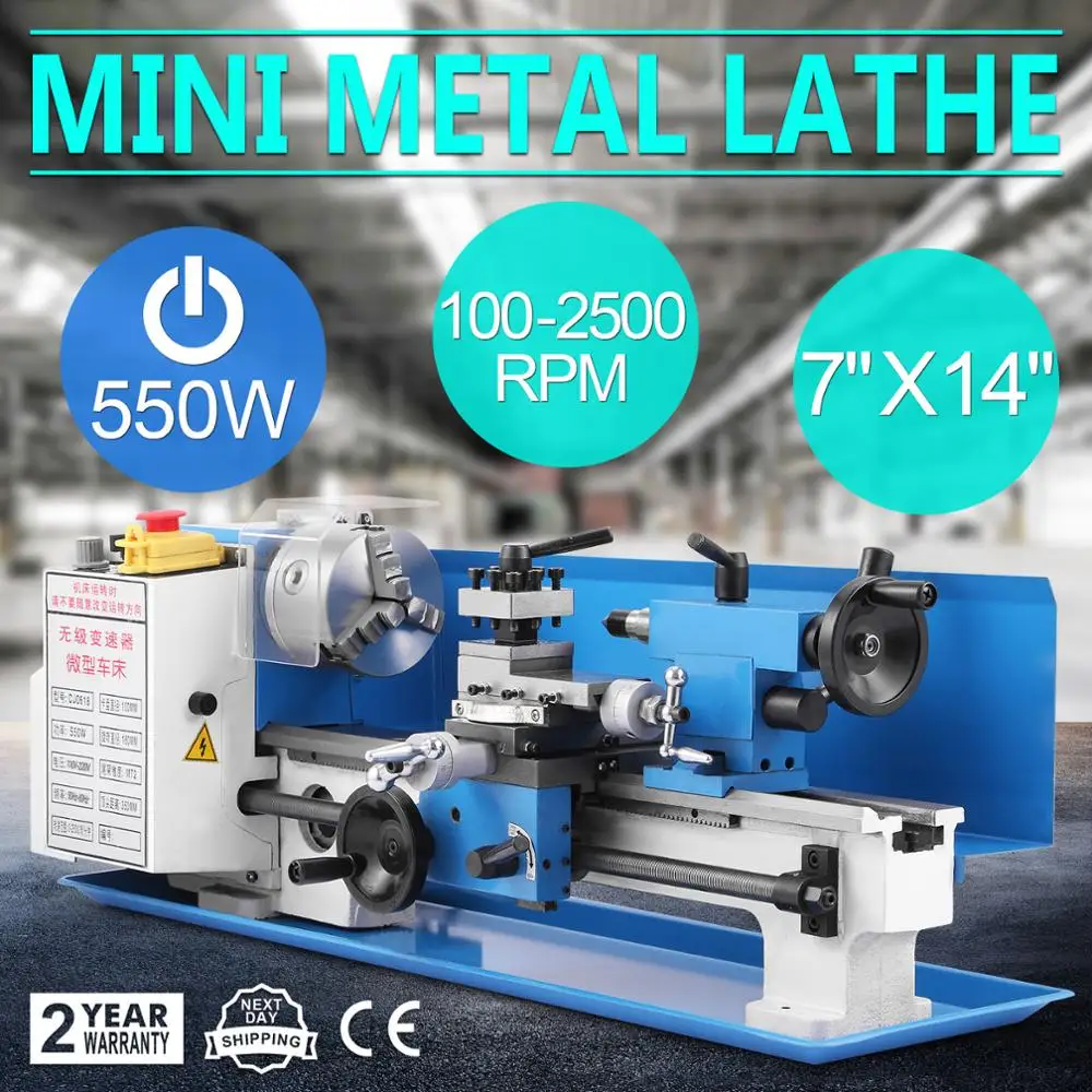 550W Precision Mini Lathe 7x14" - Versatile Metalworking