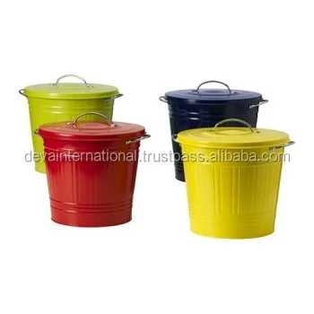 Durable Galvanized Trash Cans - Ideal for Home & Recycling