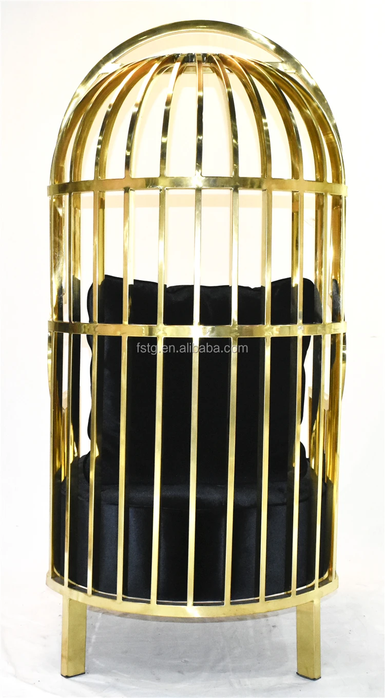 Unique Design Hotel Furniture Golden Nickel-plated Stainless Steel Bird ...