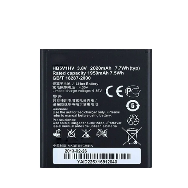 GB/T18287-2000 Original Quality Cell Phone HB5V1HV Battery for Huawei Y511