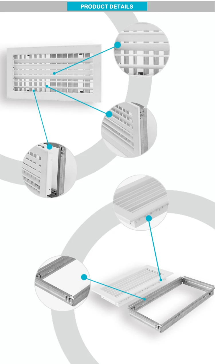 Hvac Adjustable Air Supply Double Deflection Diffuser - Buy Double ...