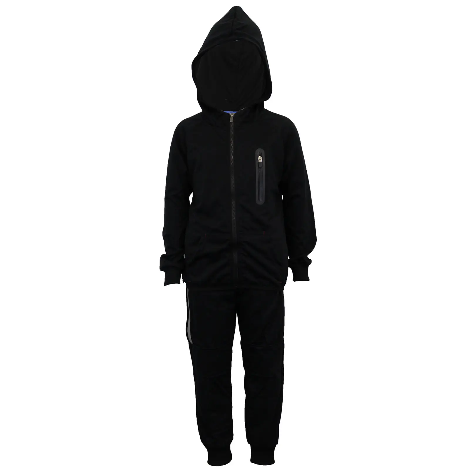 Boys Cycling Tracksuit Kids Hooded Top Bottoms Zip Sweatshirt Jogging ...