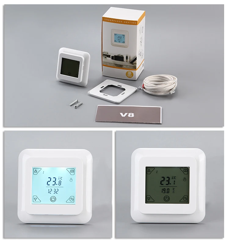 16a Touch Screen Programmable Digital Floor Heating Room Thermostat V8.716 - Buy Touch Screen ...