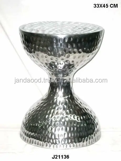 Hammered Aluminium Stool In Mirror Polish Also Available In Copper ...