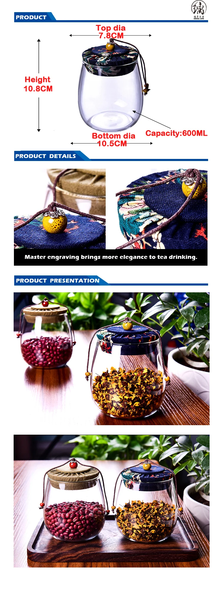 Smooth Surface High Transparency Tea Containers - Buy Standard Size Of ...