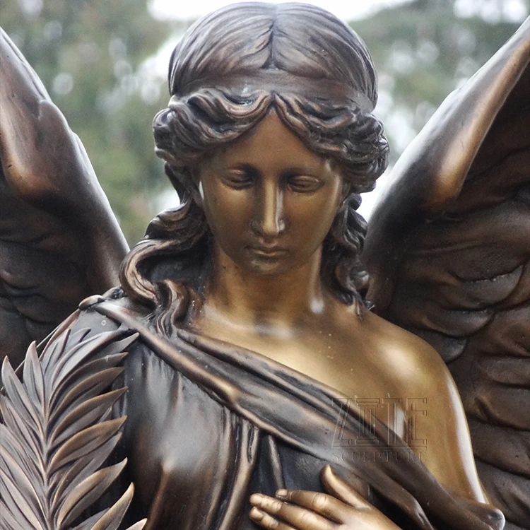 Life Size Cast Metal Copper Female Woman Sculpture Bronze Angel With ...