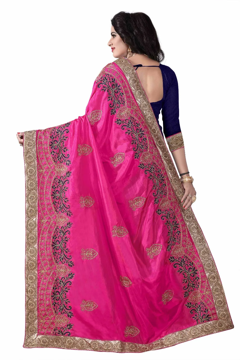 Indian Islamic Women Wear Art Silk Saree Blouse Wholesale Surat Cotton ...