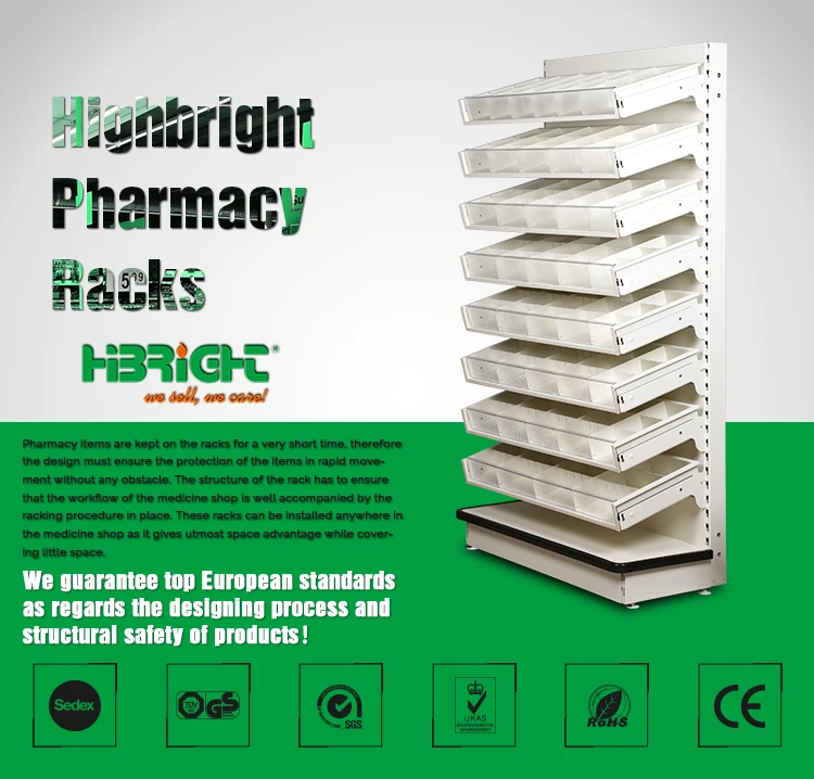 Pharmacy Display Racks with Drawers - Heavy Duty & Customizable