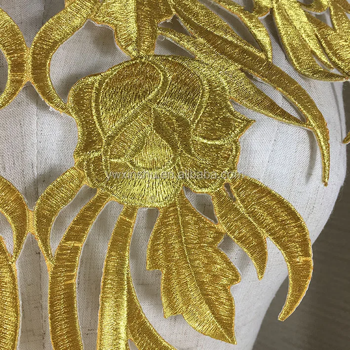 Gold Embroidery Patches - Elegant Appliques for Dance Costumes