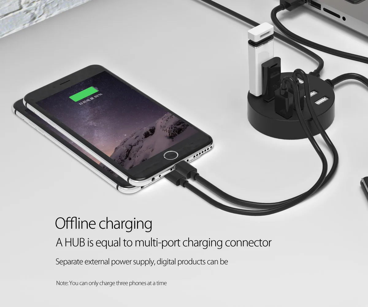 Orico Otg 8 Ports Usb Hub Circular Usb 2.0 Hub With Cable 8 In 1 Multi ...