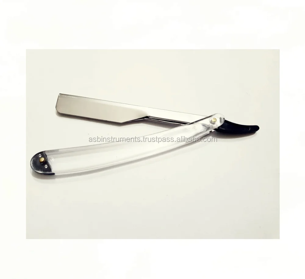 Transparent Plastic Handle Exposed Replaceable Blade Barber Shaving ...