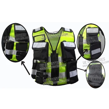 Hi Viz First Aid Emt Ems Safety Vest Black Hi Visibility Paramedic ...