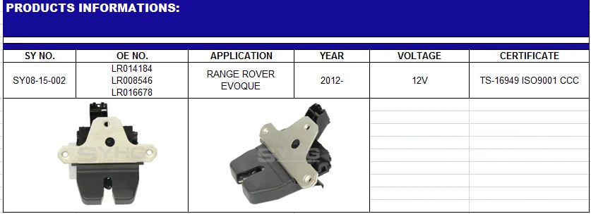 Nuevo Artículo Para De Ge Rover Evoque Lr014184/lr008546/lr016678 Auto ...