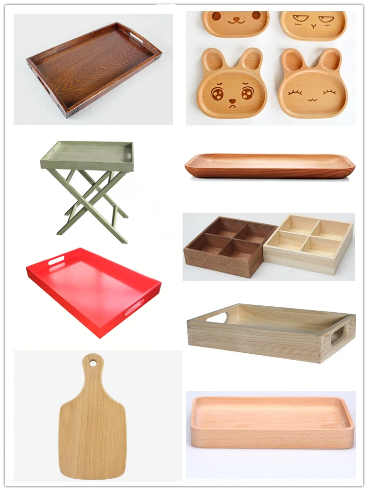 Wooden Bread Serving Tray Bent Wood Bakery Tray With Handle - Buy ...