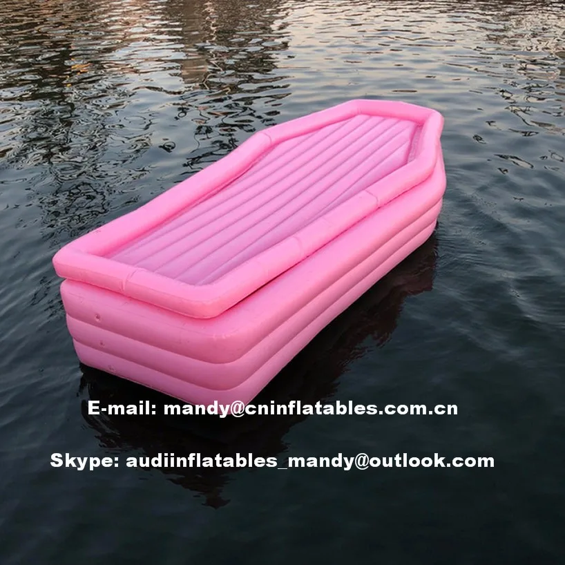 Inflatable Pink Coffin Pool Float - Lounge in Style