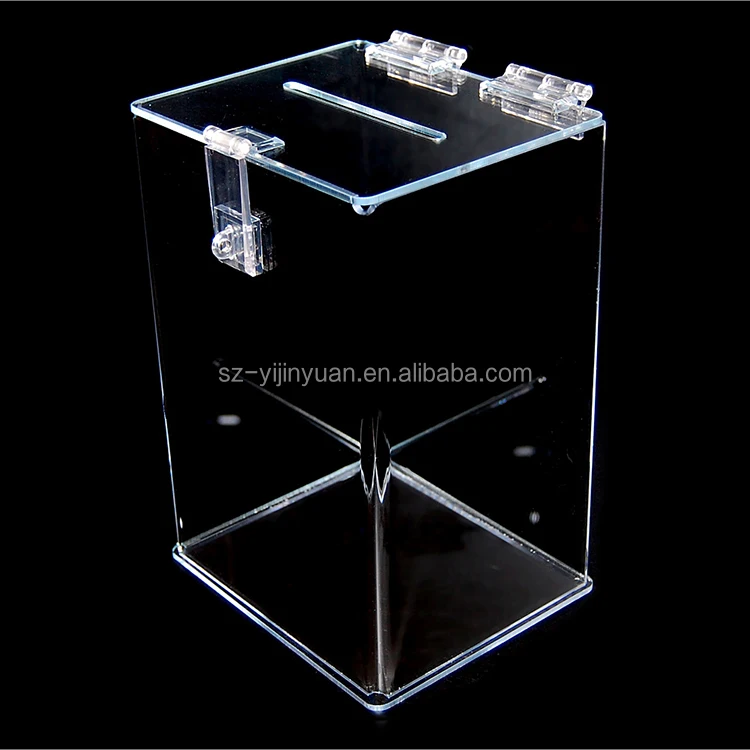Clear Rectangular Plexiglass Donation Box With Lock - Buy Plexiglass ...
