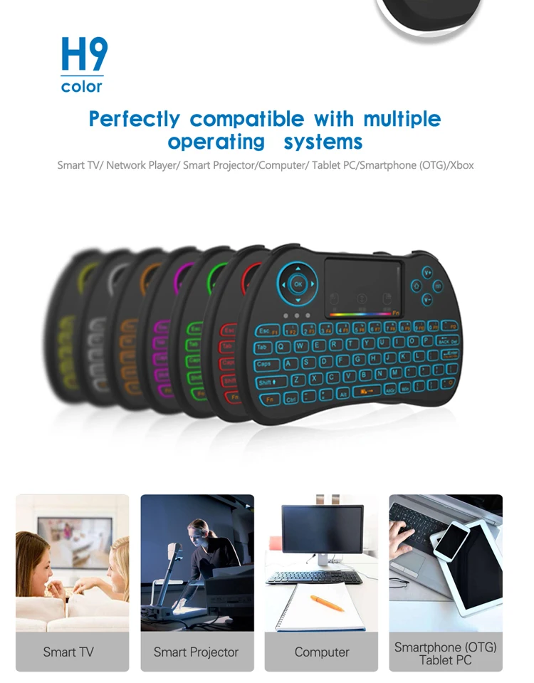 Latest Ott Tv Box Mini Keyboard 3d Wireless Air Mouse High Quality H9 ...