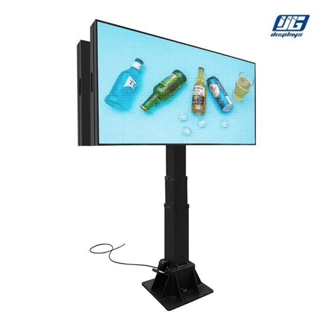 P6 Floor Standing Hydraulic Pole Outdoor Led Screen Digital Advertising ...