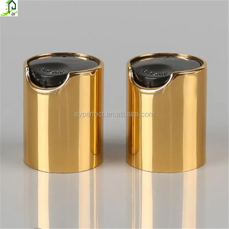 24/410 Cosmetic Plastic Aluminum Press Disc Top Bottle Gold Cap - Buy Bottle With Press Cap ...
