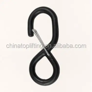 1inch 25mm Black Pvc-coated S Hook With Safety Latch - Buy S Hook,S ...