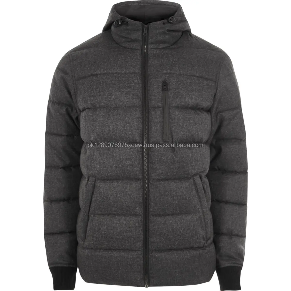 Mens Puffer Jacket with Fur Wolf Puffer down Filled Quilted Detachable ...