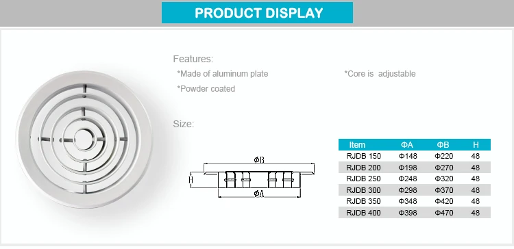 Aluminum Adjustable Ring Jet Nozzle Diffuser - Modern & Durable