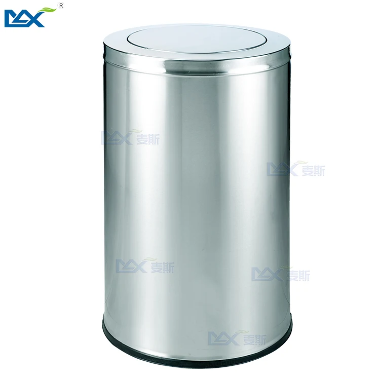 80 L Bulat Stainless Steel Pintu Lift Tempat Sampah/tempat Sampah ...