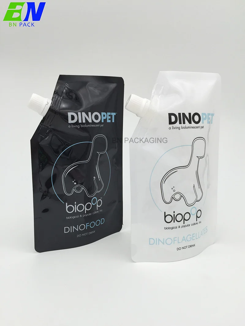 Liquid Stand Up Pouch With Spout Reusable Drink Pouch With Spout Nozzle ...